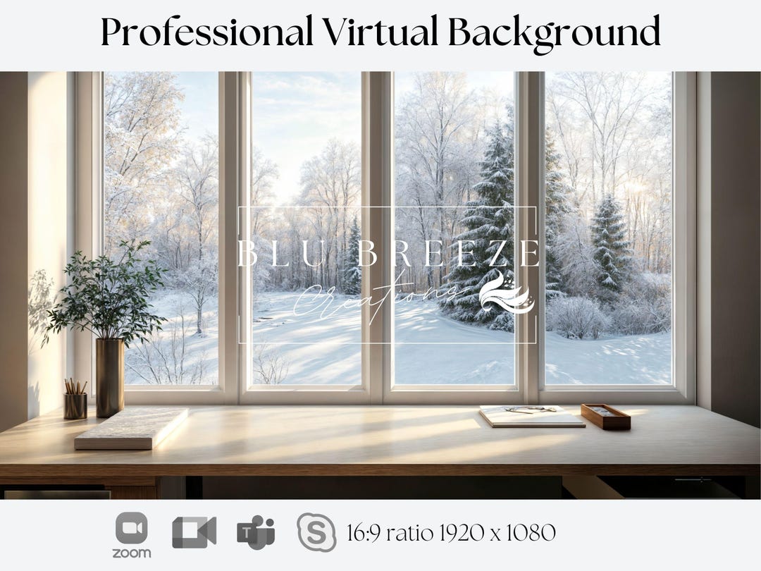 Peaceful Winter Virtual Background for Video Calls Zoom Teams Webex ...