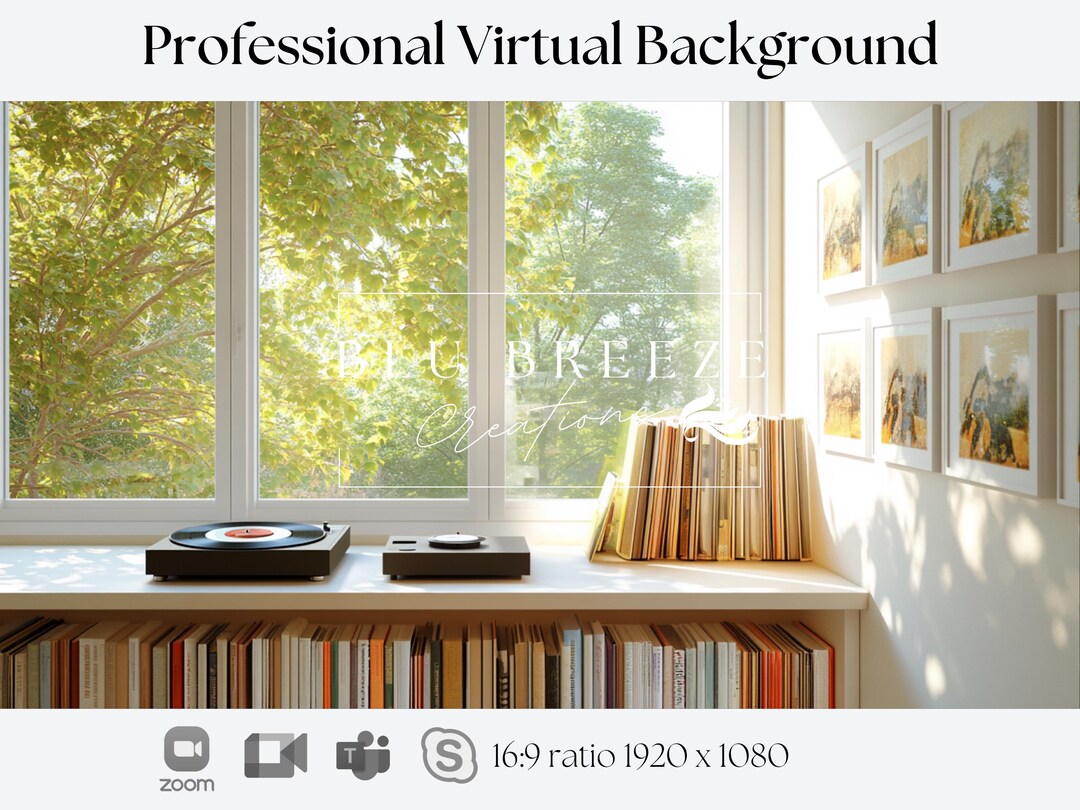 Music Themed Virtual Background Compatible With Zoom, Teams, Facebook ...