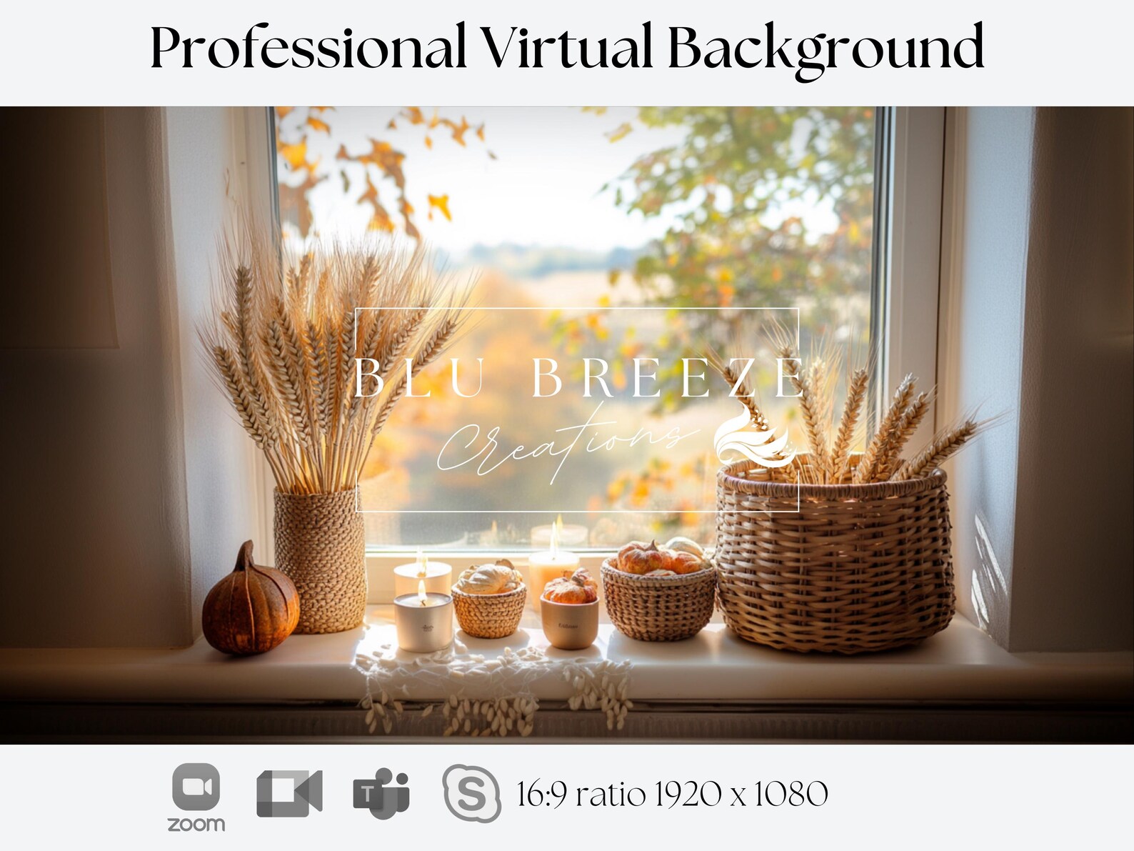 Fall Virtual Background Compatible With Zoom, Teams, Webex, Skype ...