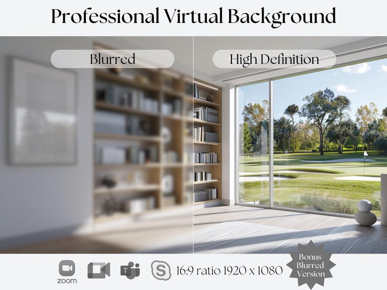 Golf Course Office Background Compatible With Zoom, Teams, Facebook ...