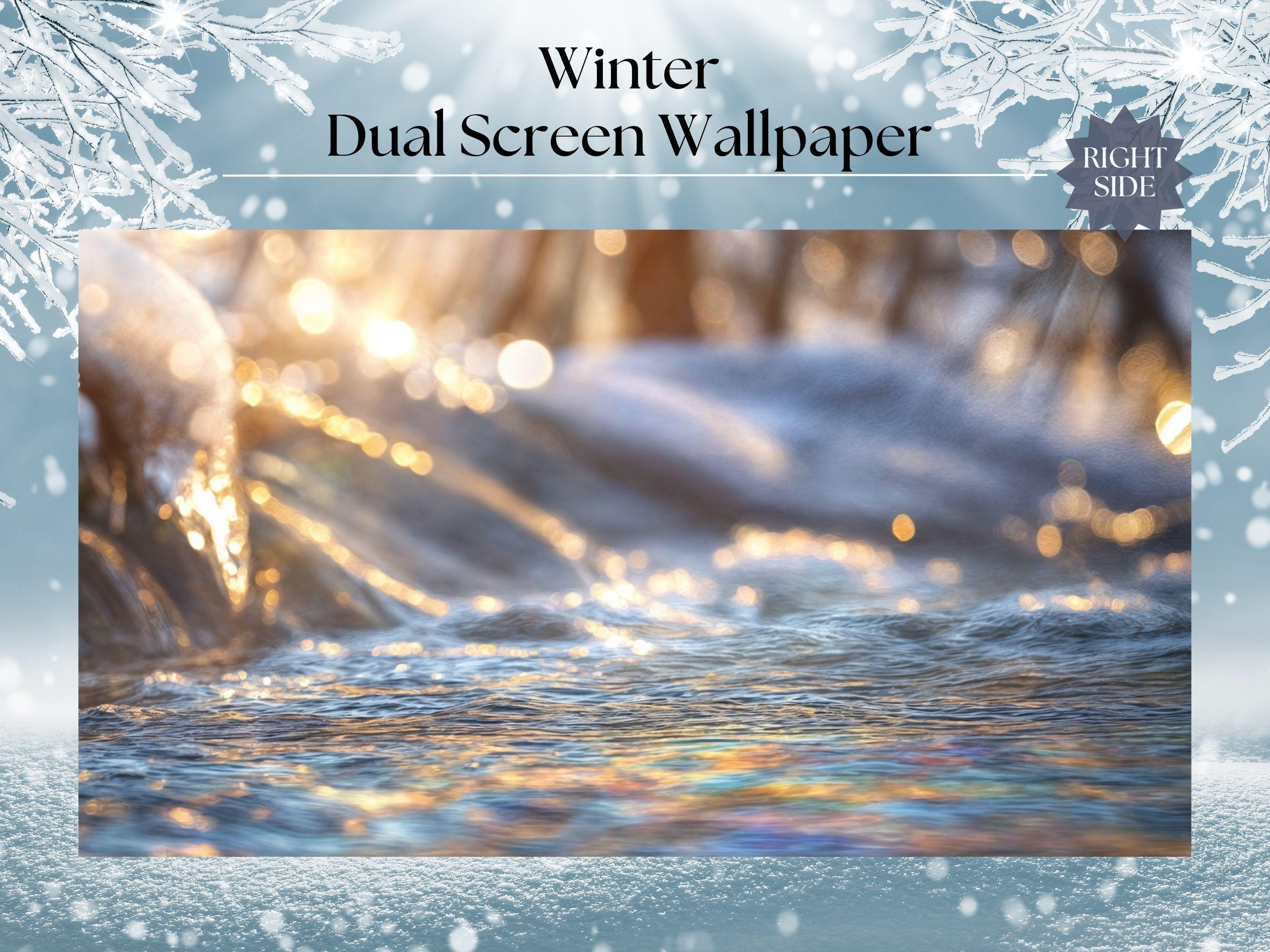 Iced Stream Winter Wallpaper for Ultrawide Dual Monitors High ...