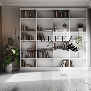 Clean & Classic Bookshelf Zoom Background | Modern Video Overlay for ...