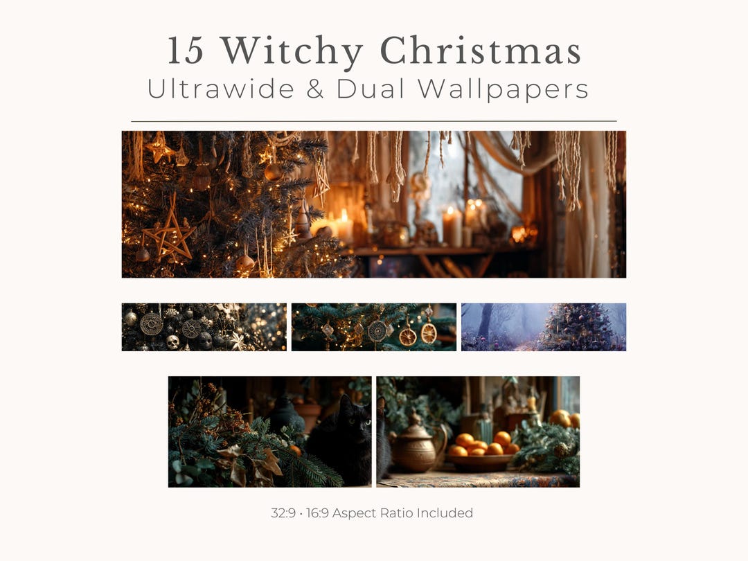 15 Witchy Christmas Wallpapers for Ultrawide & Dual Monitors | Yule ...