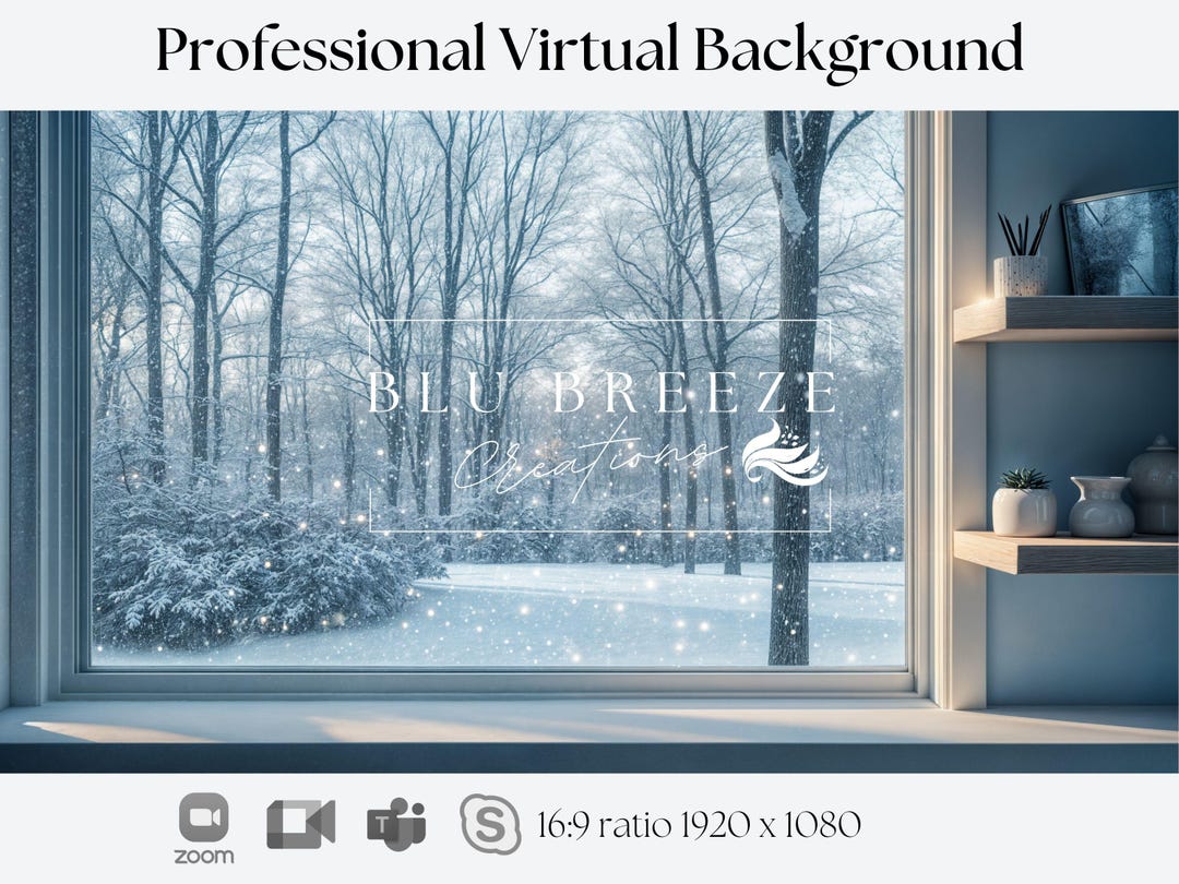Snow Fall Winter Zoom Background for Video Calls Compatible With Teams ...
