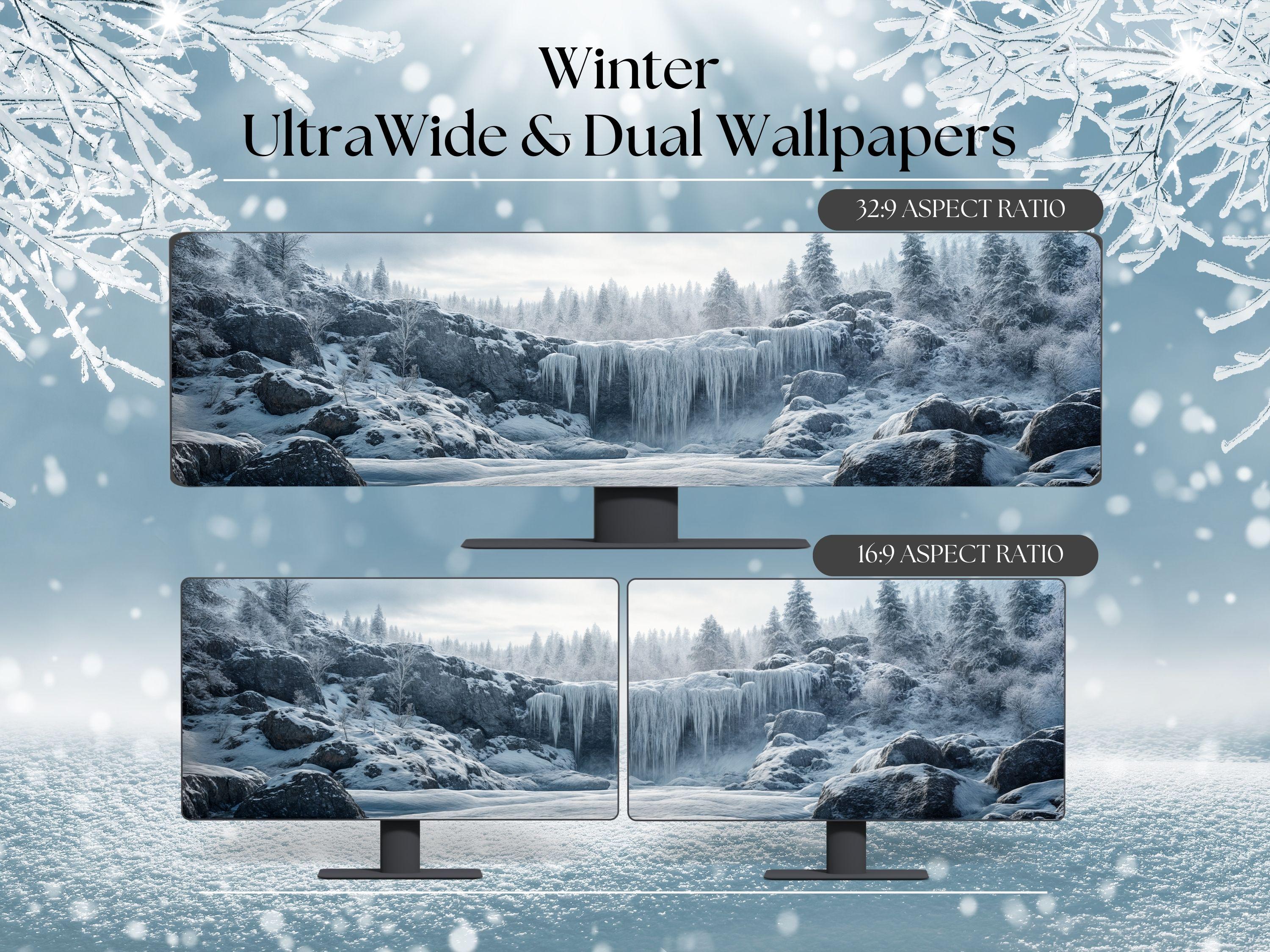 Snowy Desktop Backgrounds for Windows and Mac - Winter-themed Ultrawide ...