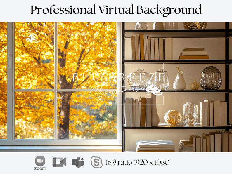 Fall Virtual Background Compatible With Zoom, Teams, Facebook, Webex ...