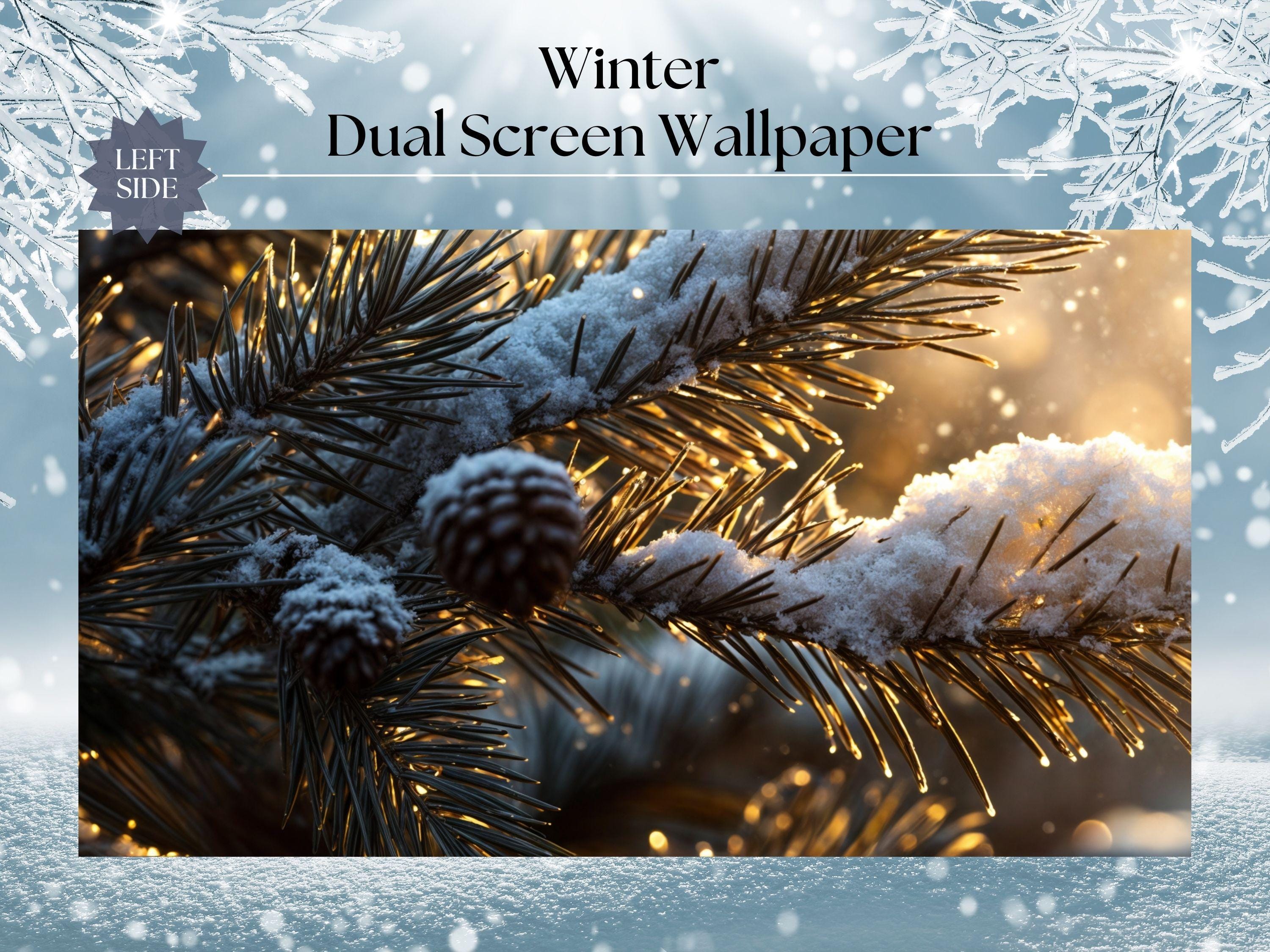 Snowy Tree Winter Wallpaper - 32x9 and 16x9 High-resolution Desktop ...