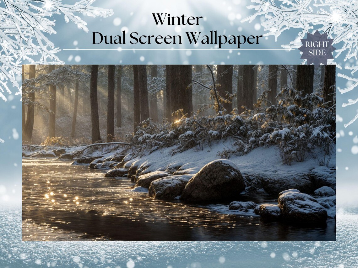Winter Wallpaper for Dual and Ultrawide Monitors High-resolution Snowy ...