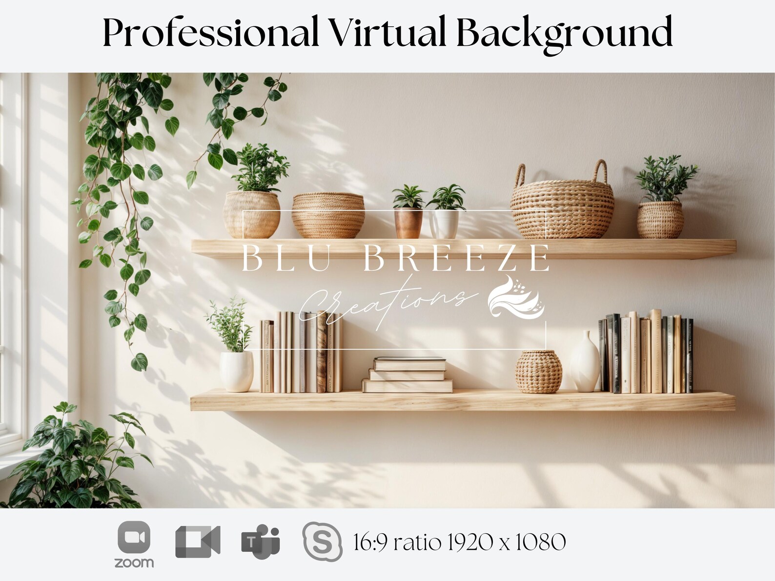10 Light & Airy Zoom Backgrounds for Virtual Meetings | Bookshelf ...