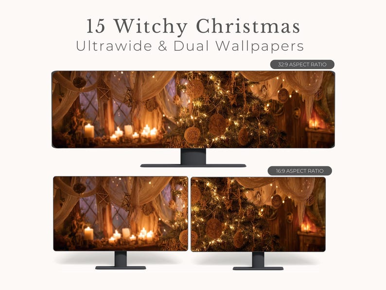 15 Witchy Christmas Wallpapers for Ultrawide & Dual Monitors | Yule ...