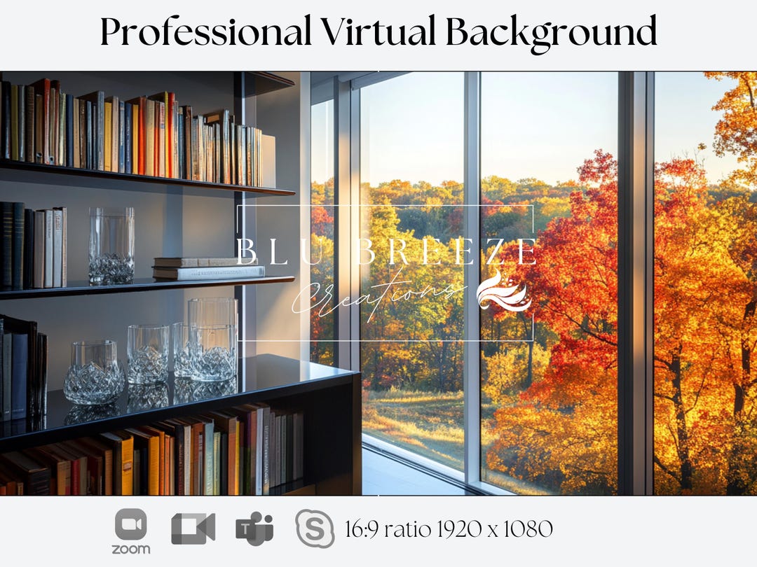 Fall Virtual Background Compatible With Zoom, Teams, Facebook, Webex ...