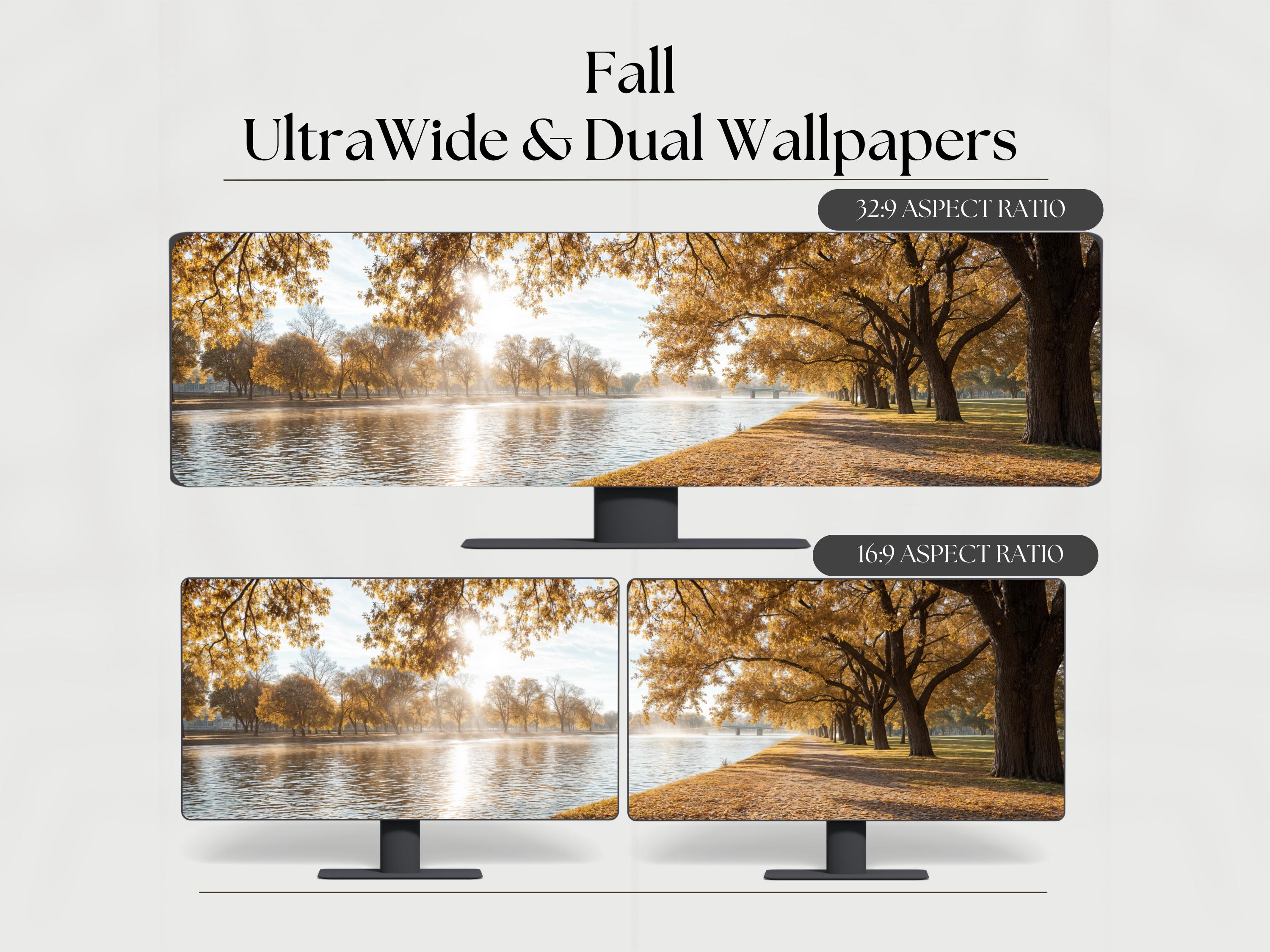 Fall Desktop Wallpaper for Ultrawide and Dual Monitors 32x9 and 16x9 ...