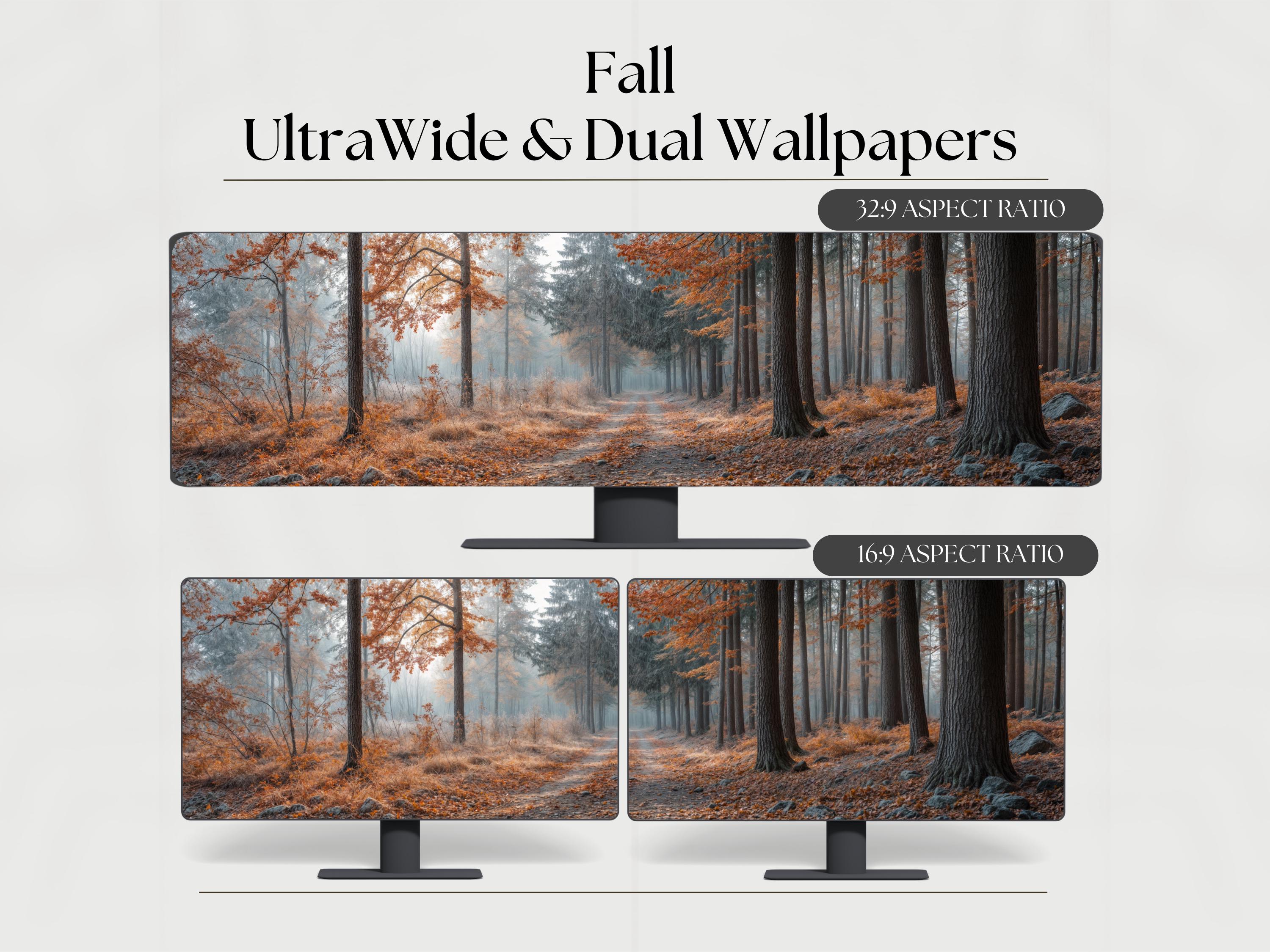 Fall Desktop Wallpaper for Ultrawide and Dual Monitors | 32x9 and 16x9 ...
