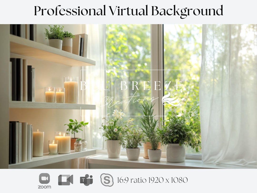 Virtual Meeting Background With Greenery | Zoom Teams Webex Skype ...