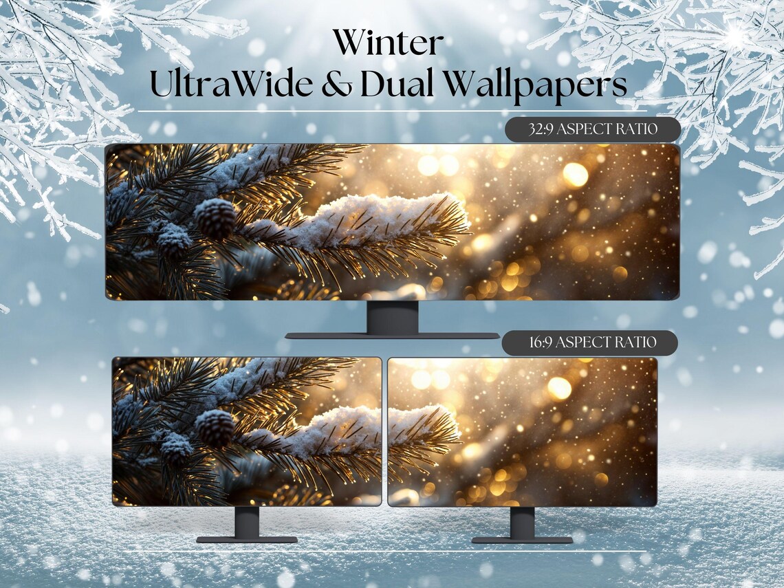 Snowy Tree Winter Wallpaper - 32x9 and 16x9 High-resolution Desktop ...