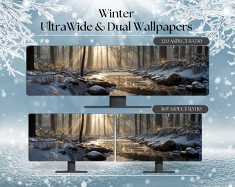 Winter Wallpaper for Dual and Ultrawide Monitors High-resolution Snowy ...