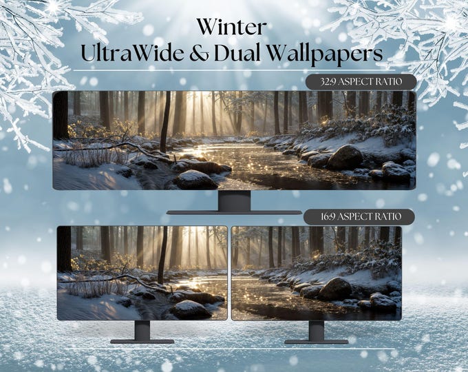 Winter Wallpaper for Dual and Ultrawide Monitors High-resolution Snowy ...
