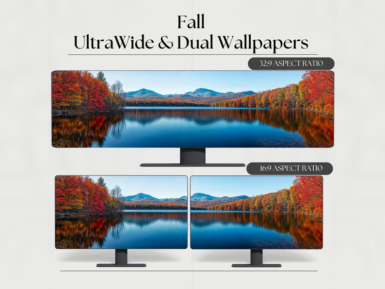 Fall Desktop Wallpaper for Ultrawide and Dual Monitors | 32x9 and 16x9 ...