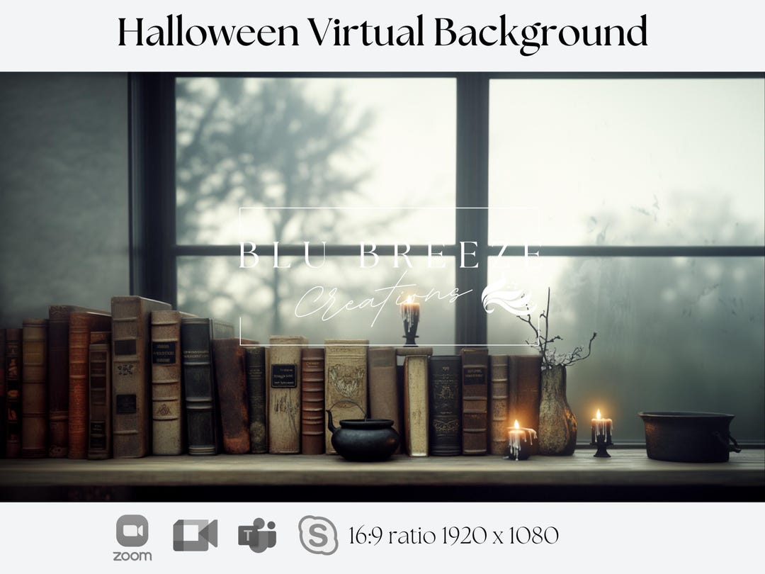 Halloween Virtual Background Compatible With Zoom, Teams, Webex, Skype ...