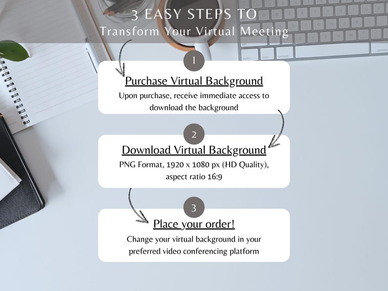 Minimalist White Zoom Virtual Background - Customizable for Video Calls ...