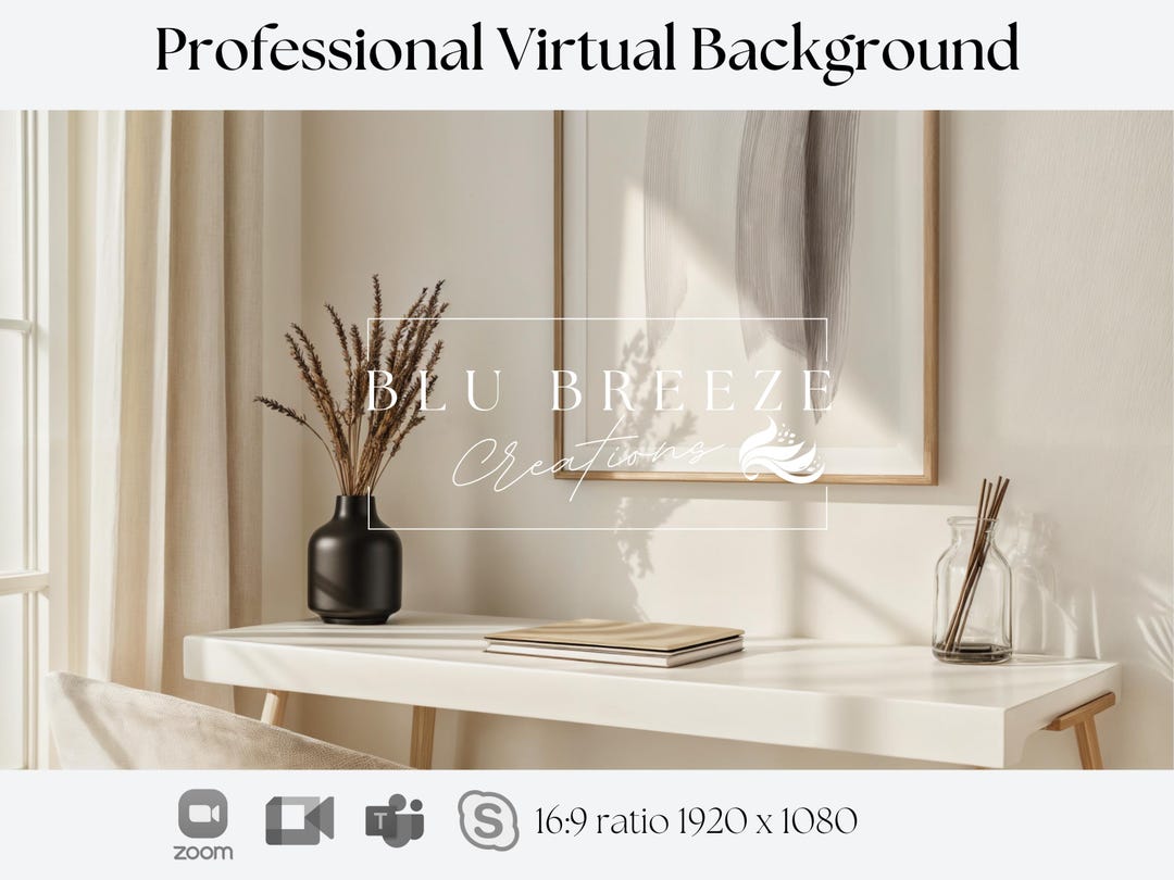 Clean Home Office Background | Zoom Teams Webex Skype Google Meet ...