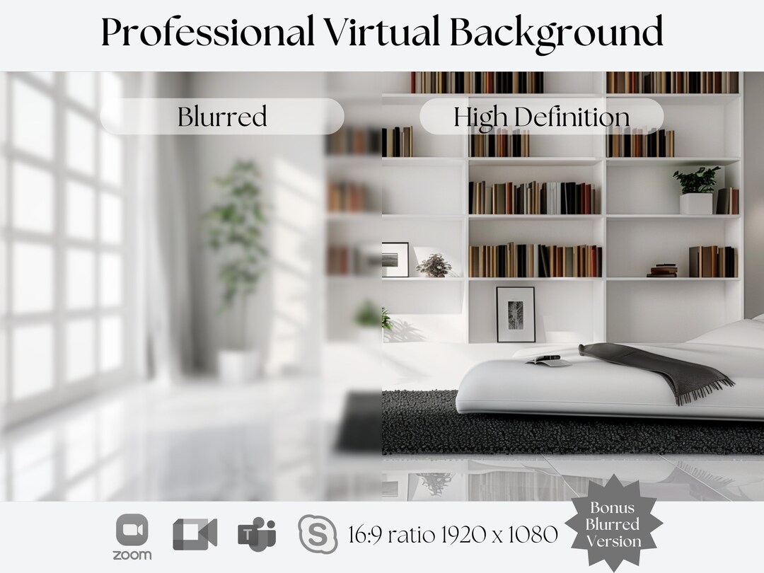 Clean Bedroom Virtual Background Compatible With Zoom, Google Meet ...