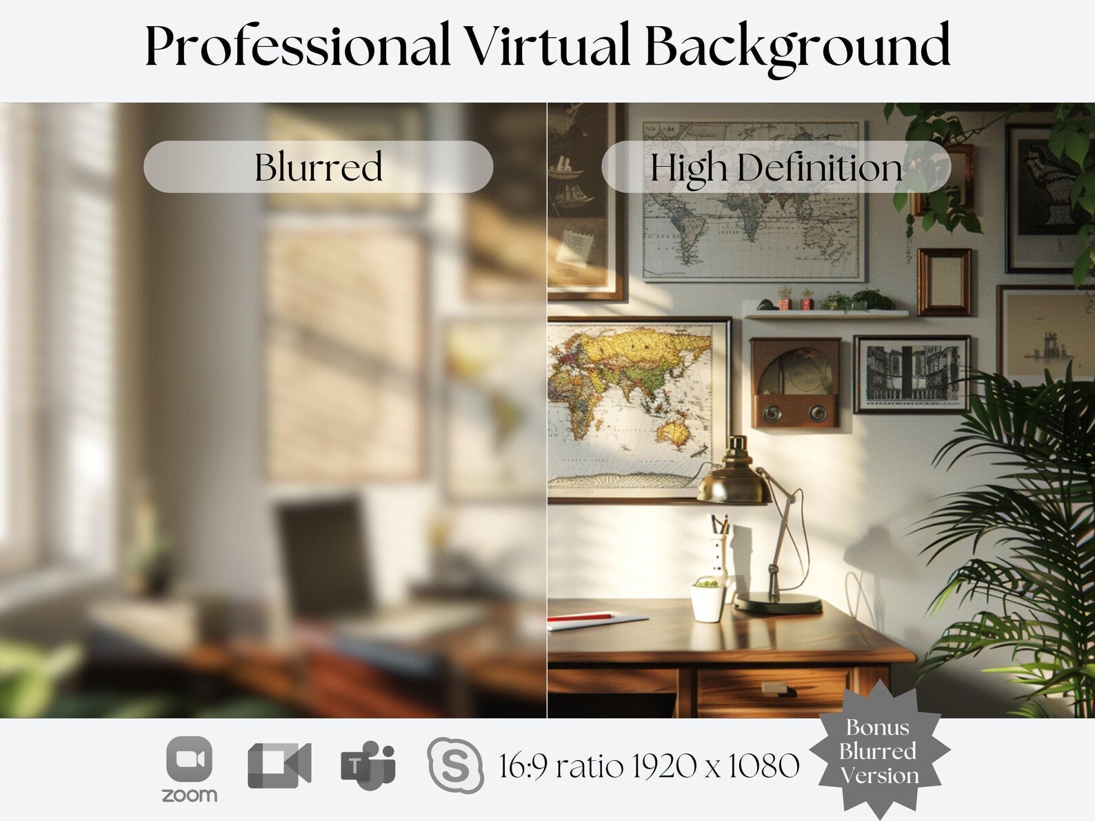 Virtual Background | Compatible With Zoom, Teams, Webex, Skype, Google ...