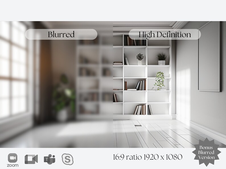 5 White Backdrops Bundle for Zoom, Teams, Google Meet, Webex, Simple ...