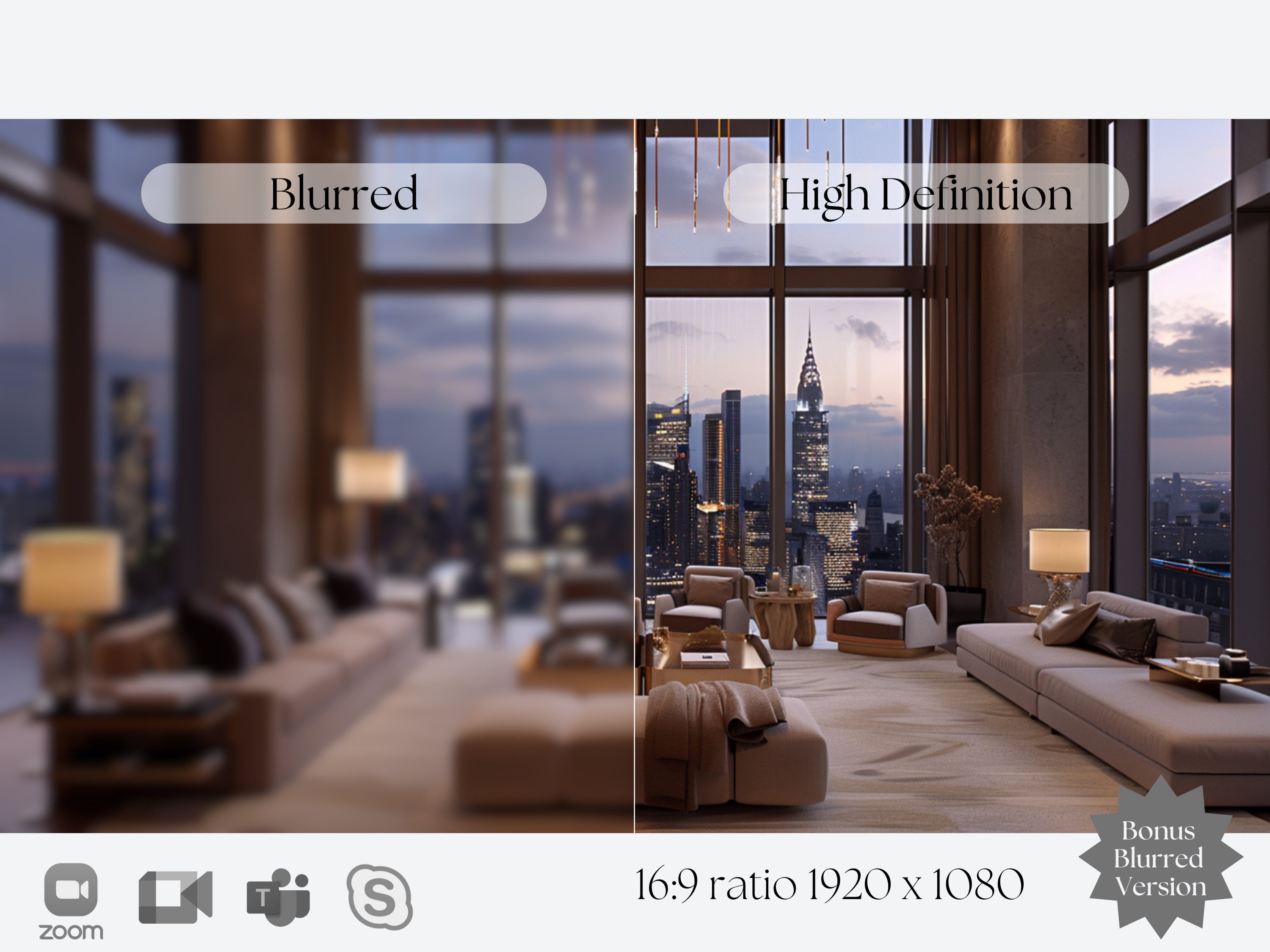 10 Luxurious City Living Room Virtual Backgrounds Compatible With Zoom ...