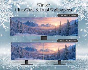 Winter Wallpaper for Dual and Ultrawide Monitors High-resolution Snowy ...