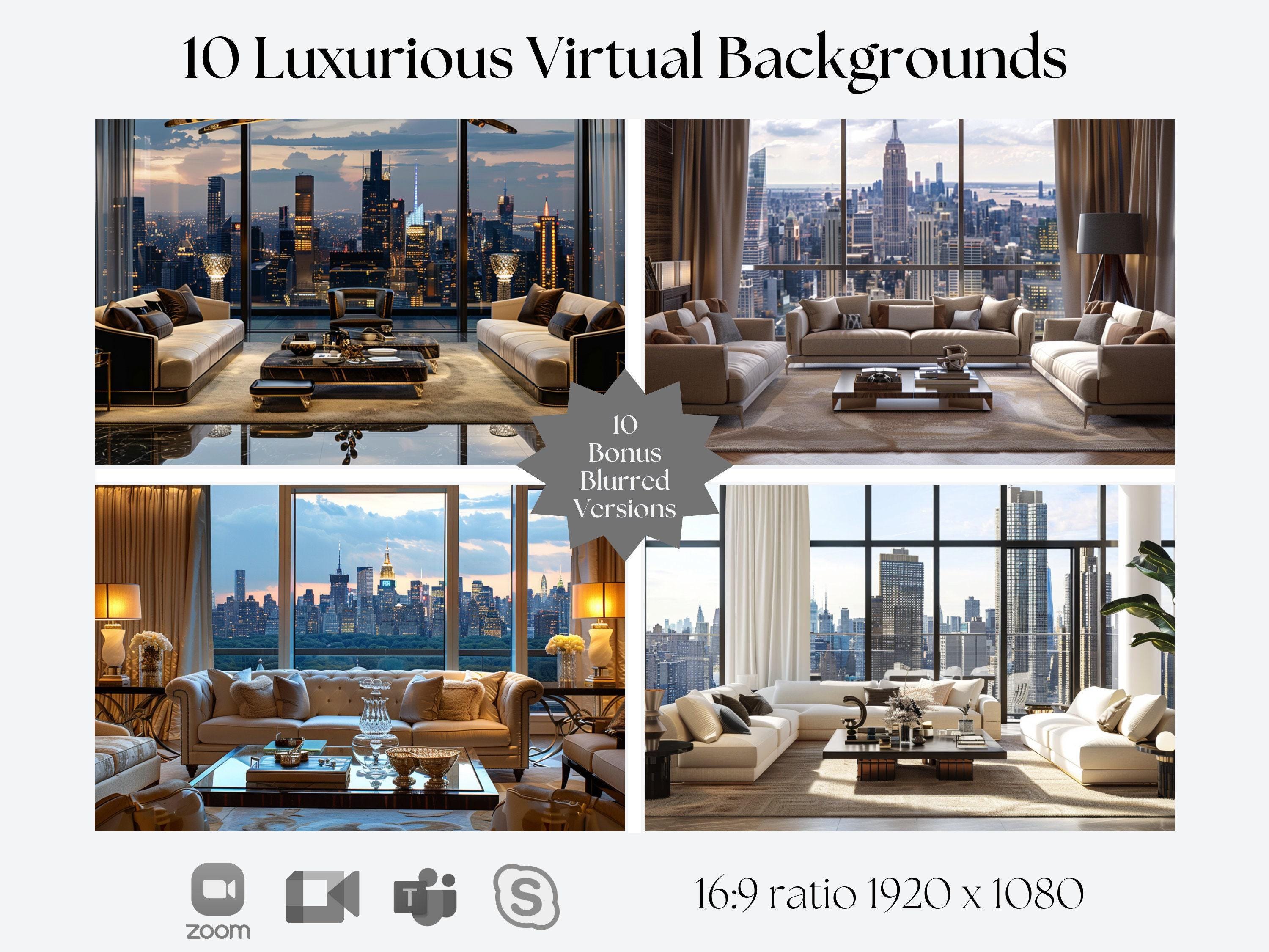 10 Luxurious City Living Room Virtual Backgrounds | Compatible With ...