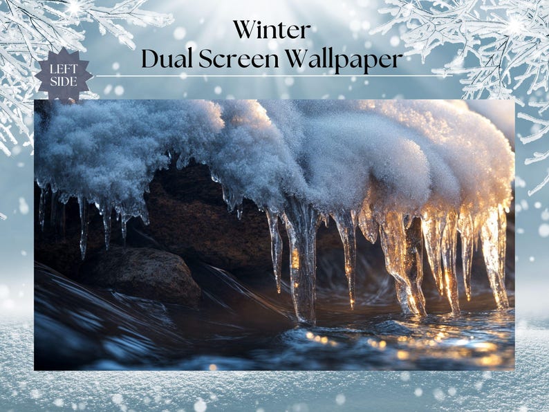 Iced Stream Winter Wallpaper for Ultrawide Dual Monitors High ...