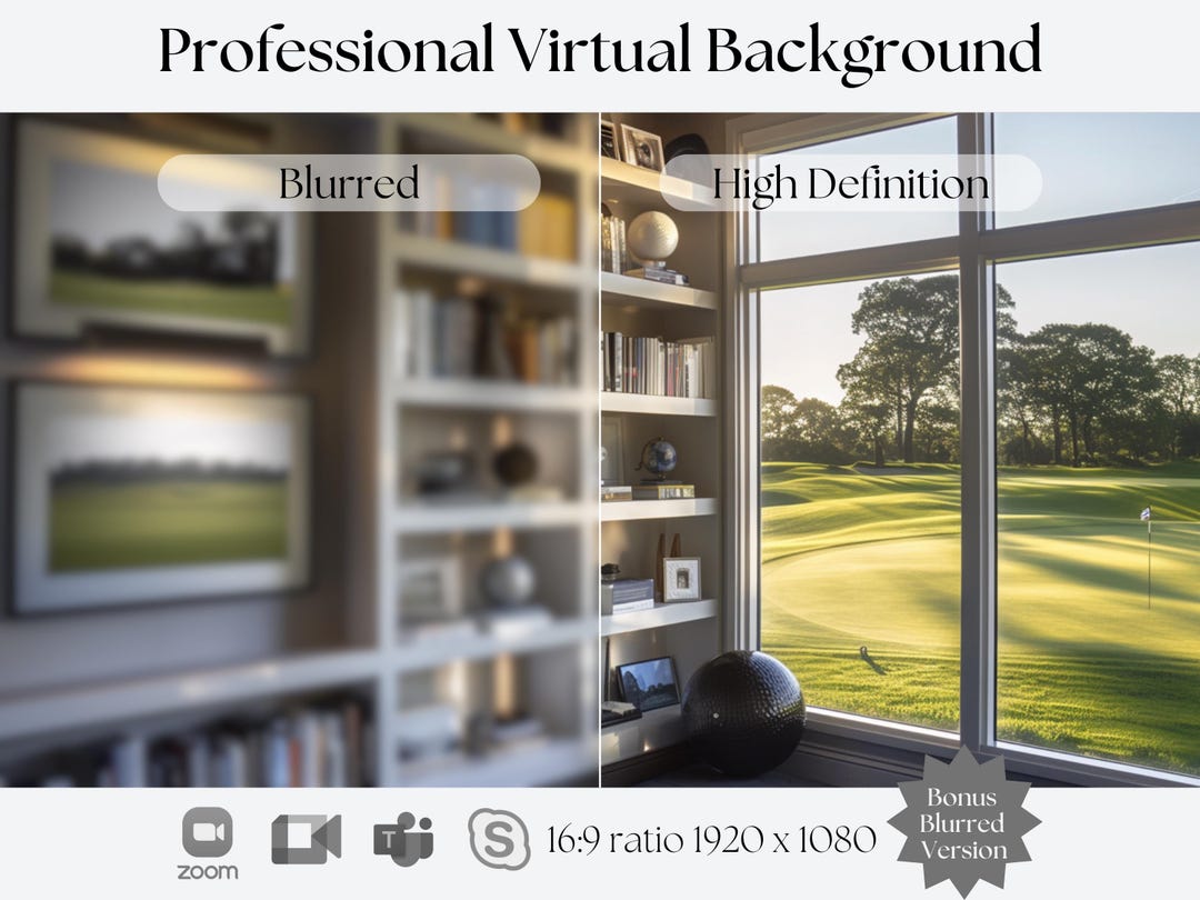 Golf Course Office Background Compatible With Zoom, Teams, Facebook ...