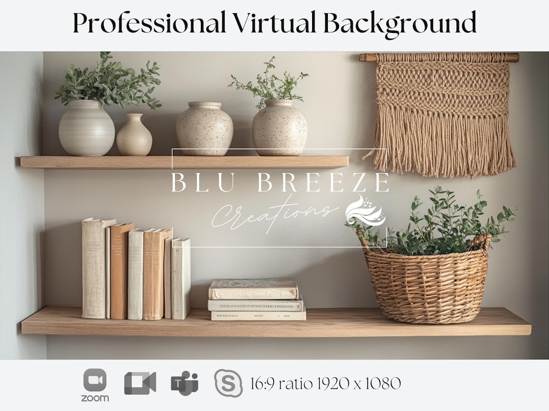 Simple Boho Virtual Background Compatible With Zoom, Teams, Facebook ...