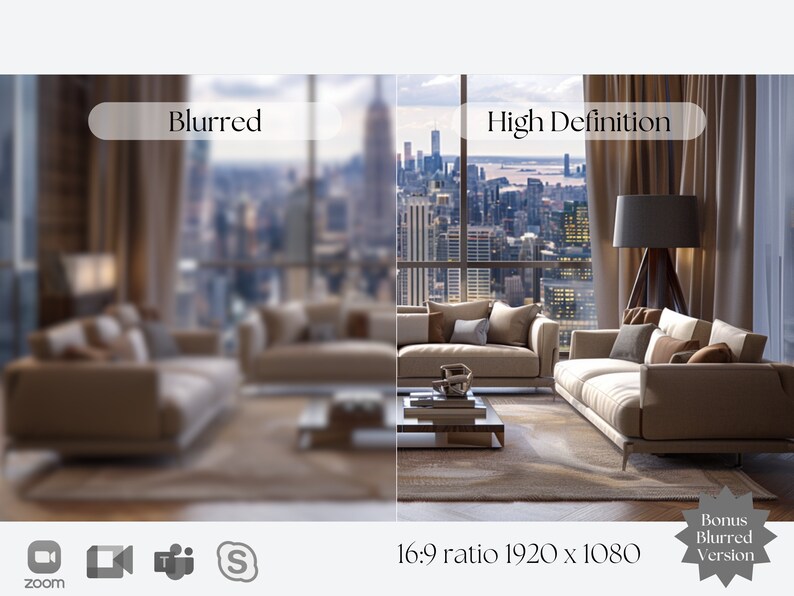10 Luxurious City Living Room Virtual Backgrounds Compatible With Zoom ...