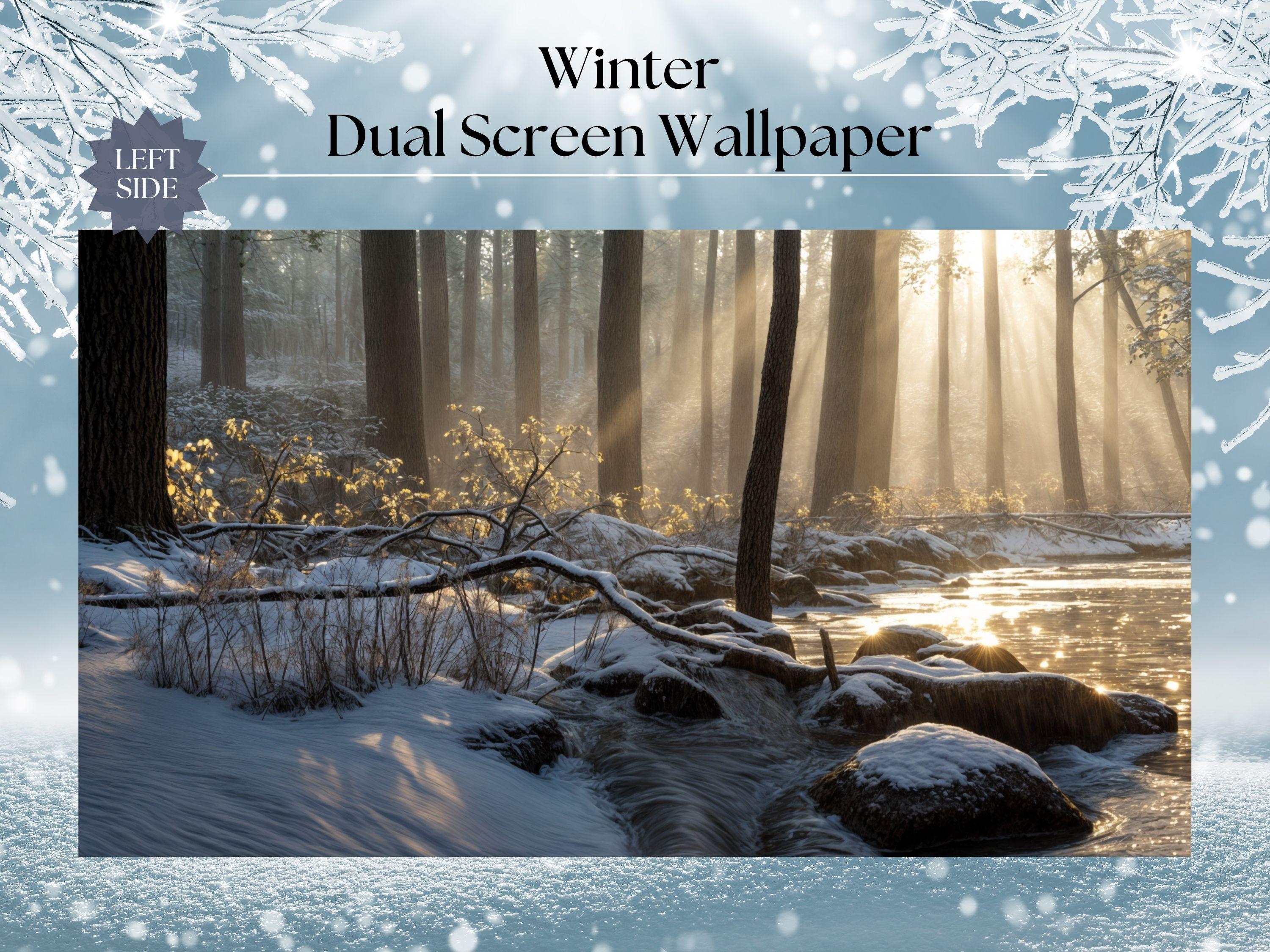 Winter Wallpaper for Dual and Ultrawide Monitors High-resolution Snowy ...