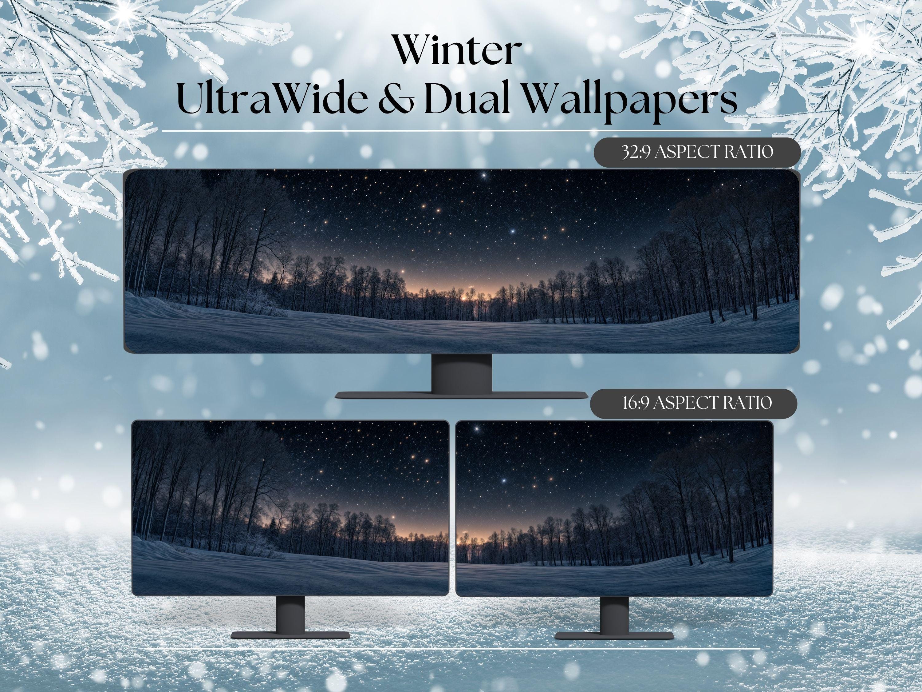 Winter Night Stars Wallpaper - 32x9 and 16x9 High-resolution Desktop ...