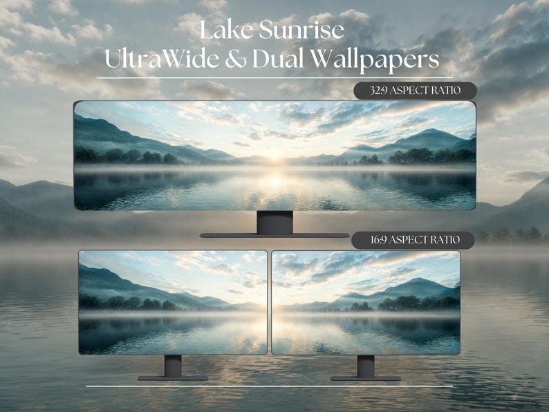 Lake Horizon Ultrawide and Dual Monitor Wallpaper High-resolution ...