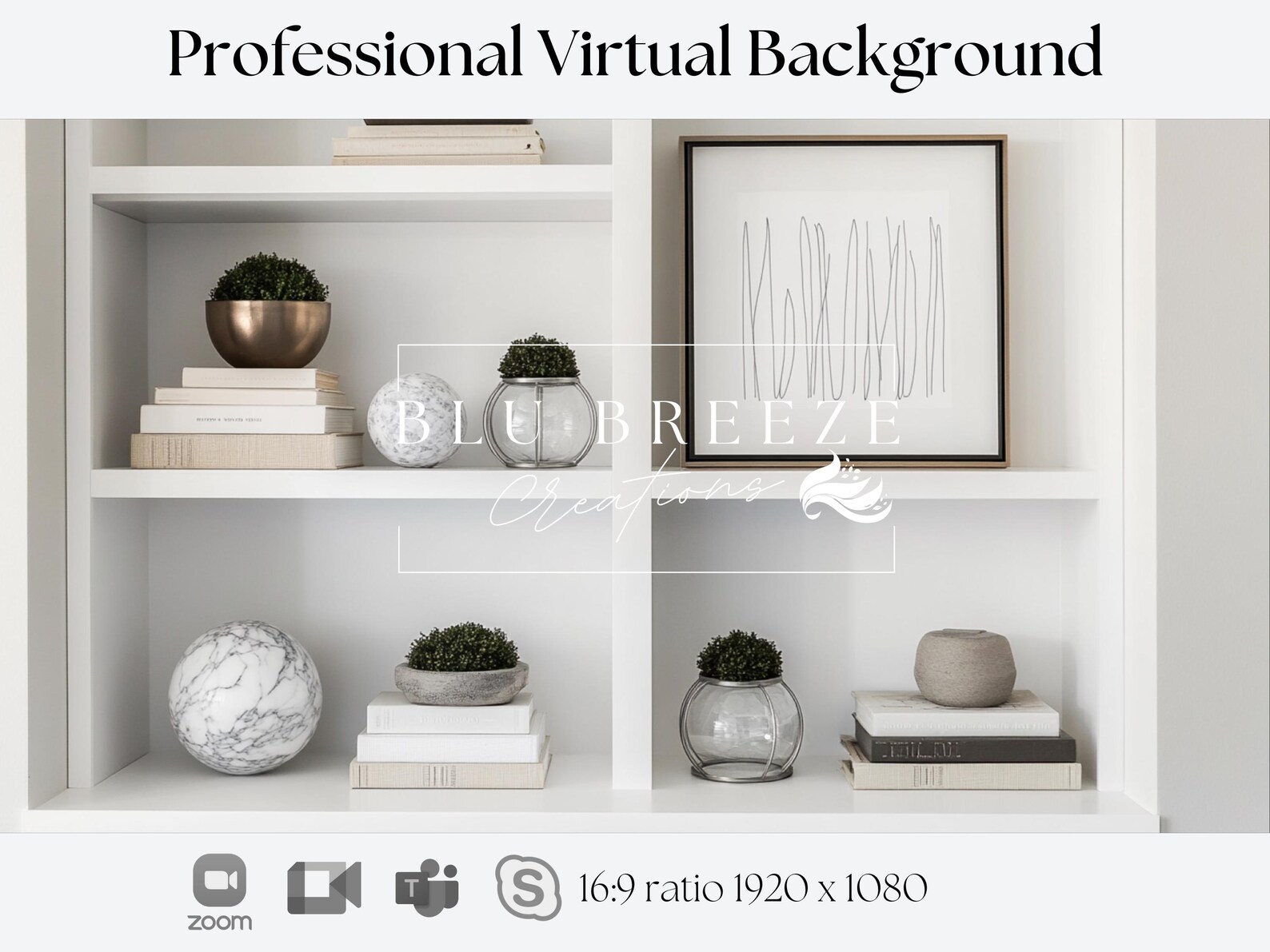 Simple Clean Zoom Background | Virtual Background for Zoom, Google Meet ...