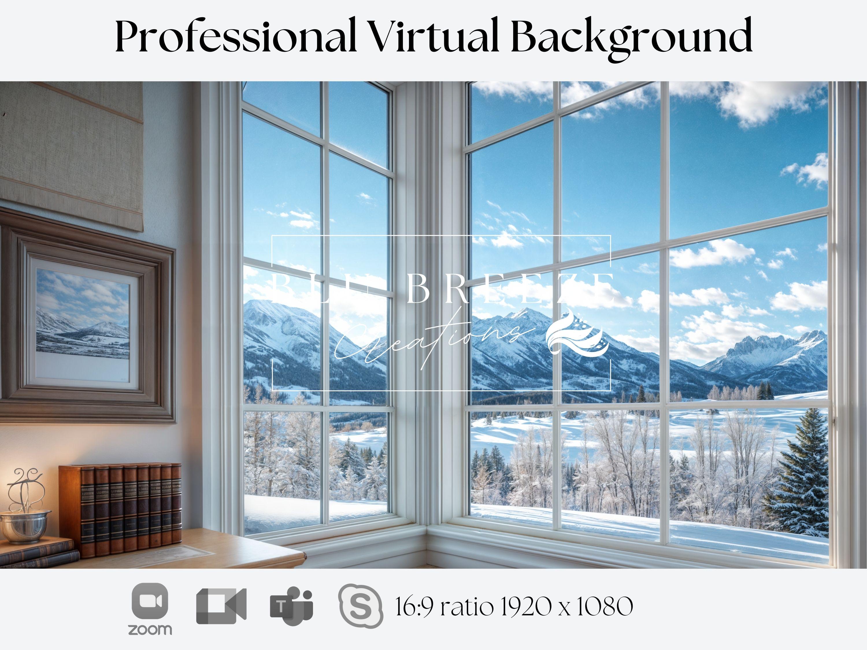 Winter Blue Sky Virtual Background for Video Calls Zoom Teams Webex ...