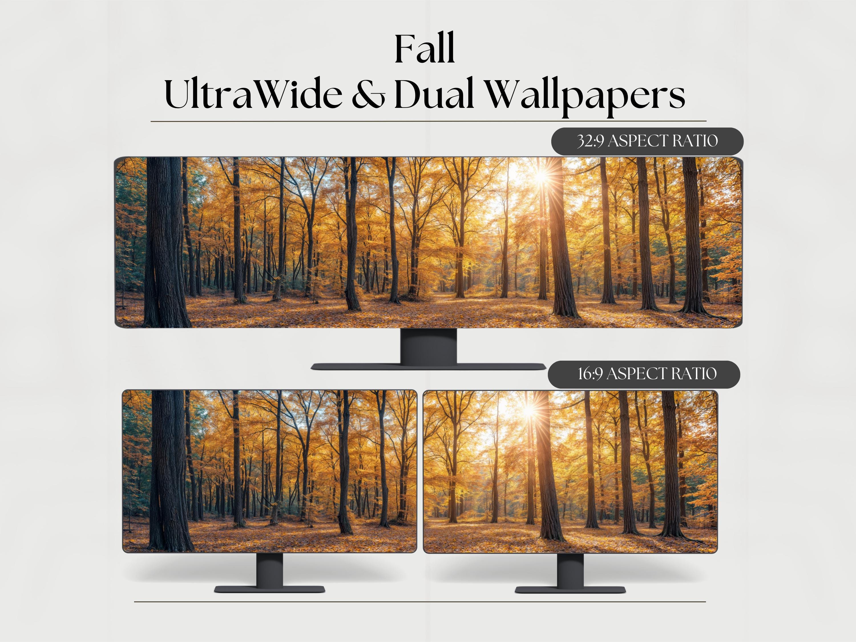 Fall Desktop Wallpaper for Ultrawide and Dual Monitors | 32x9 and 16x9 ...