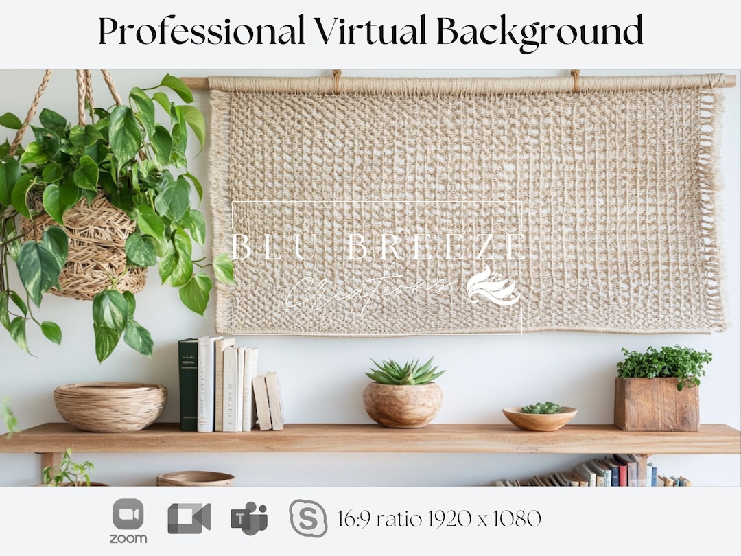 Boho Virtual Background | Compatible With Zoom, Teams, Webex, Skype ...