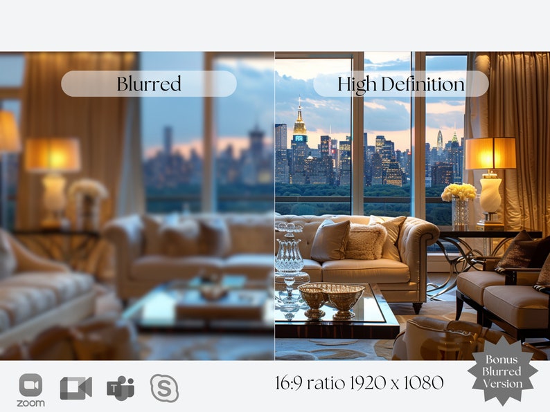10 Luxurious City Living Room Virtual Backgrounds Compatible With Zoom ...