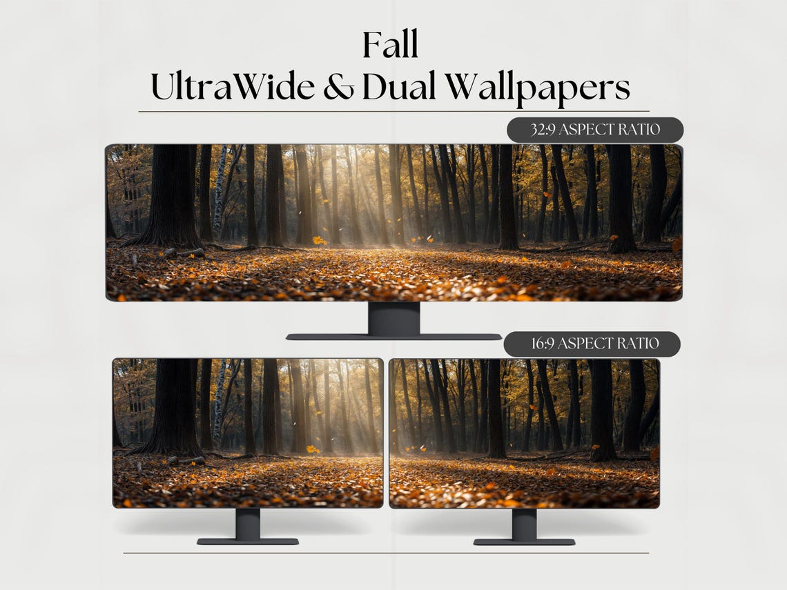 Fall Desktop Wallpaper for Ultrawide and Dual Monitors | 32x9 and 16x9 ...