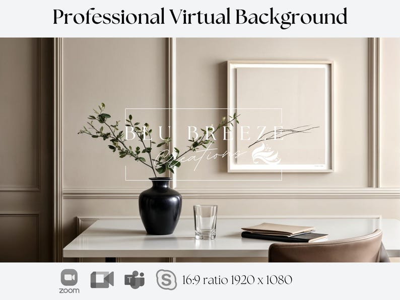 Simple Office Wall Background | Zoom Teams Webex Skype Google Meet ...