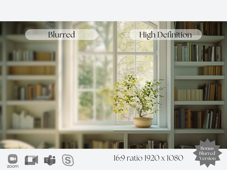 5 Clean Bookshelf Virtual Backgrounds Compatible With Zoom, Teams ...