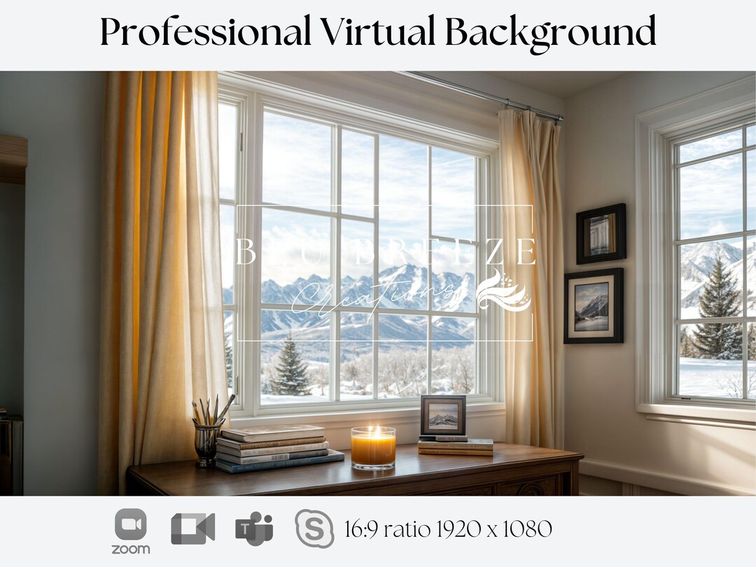 Simple and Clean Winter Virtual Background for Video Calls Zoom Teams ...