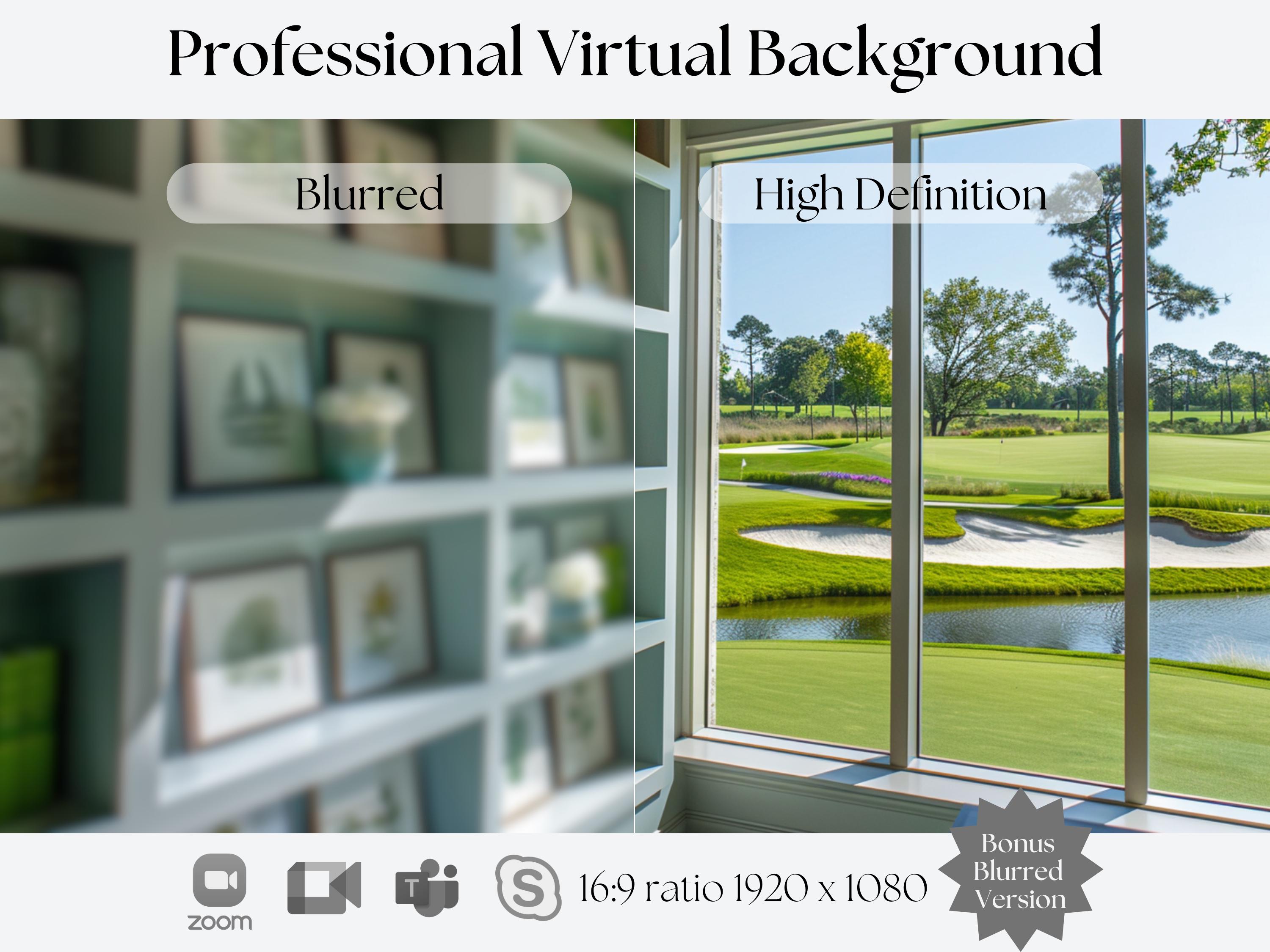Golf Course Office Background Compatible With Zoom, Teams, Webex, Skype ...