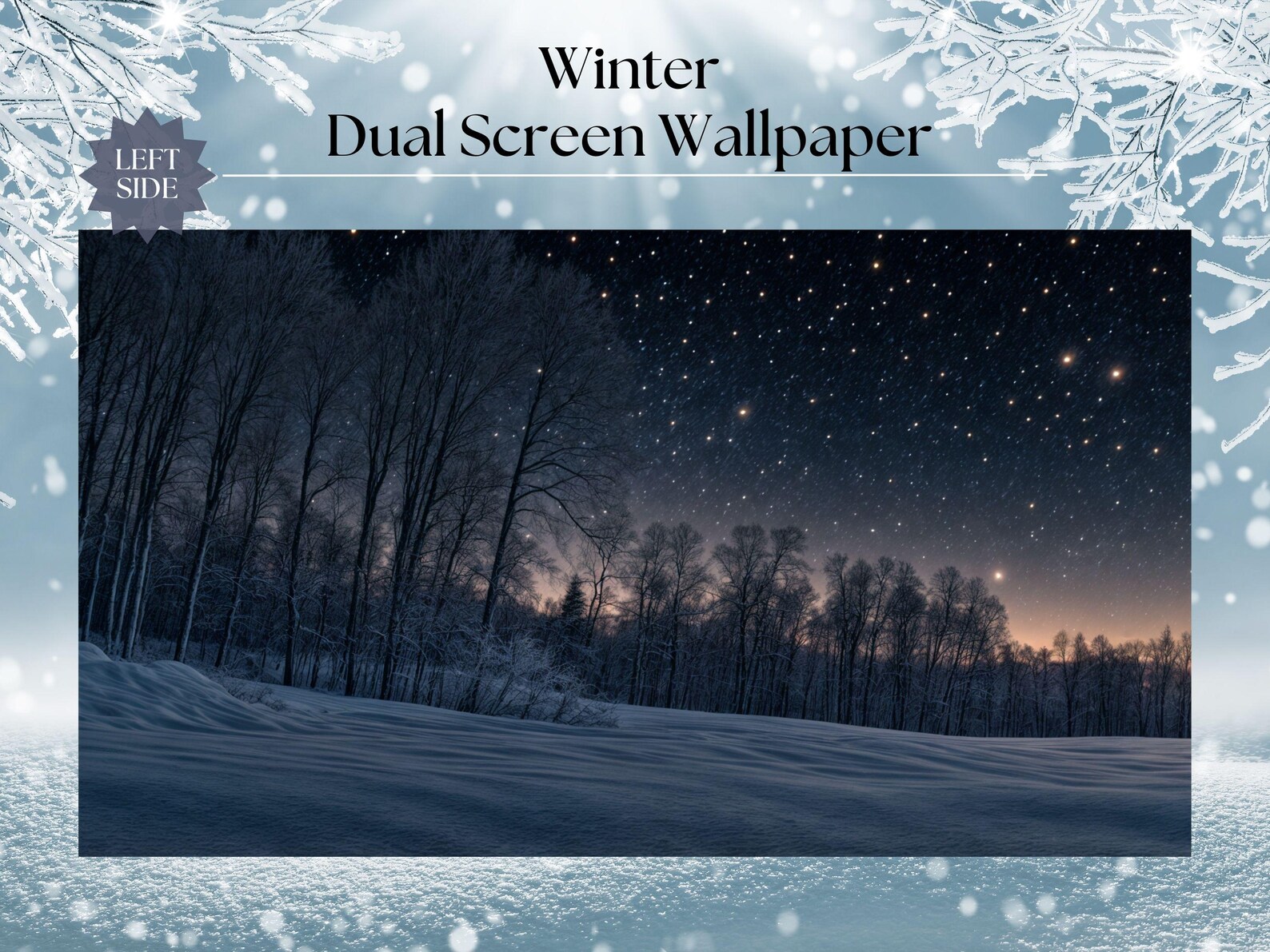 Winter Night Stars Wallpaper - 32x9 and 16x9 High-resolution Desktop ...
