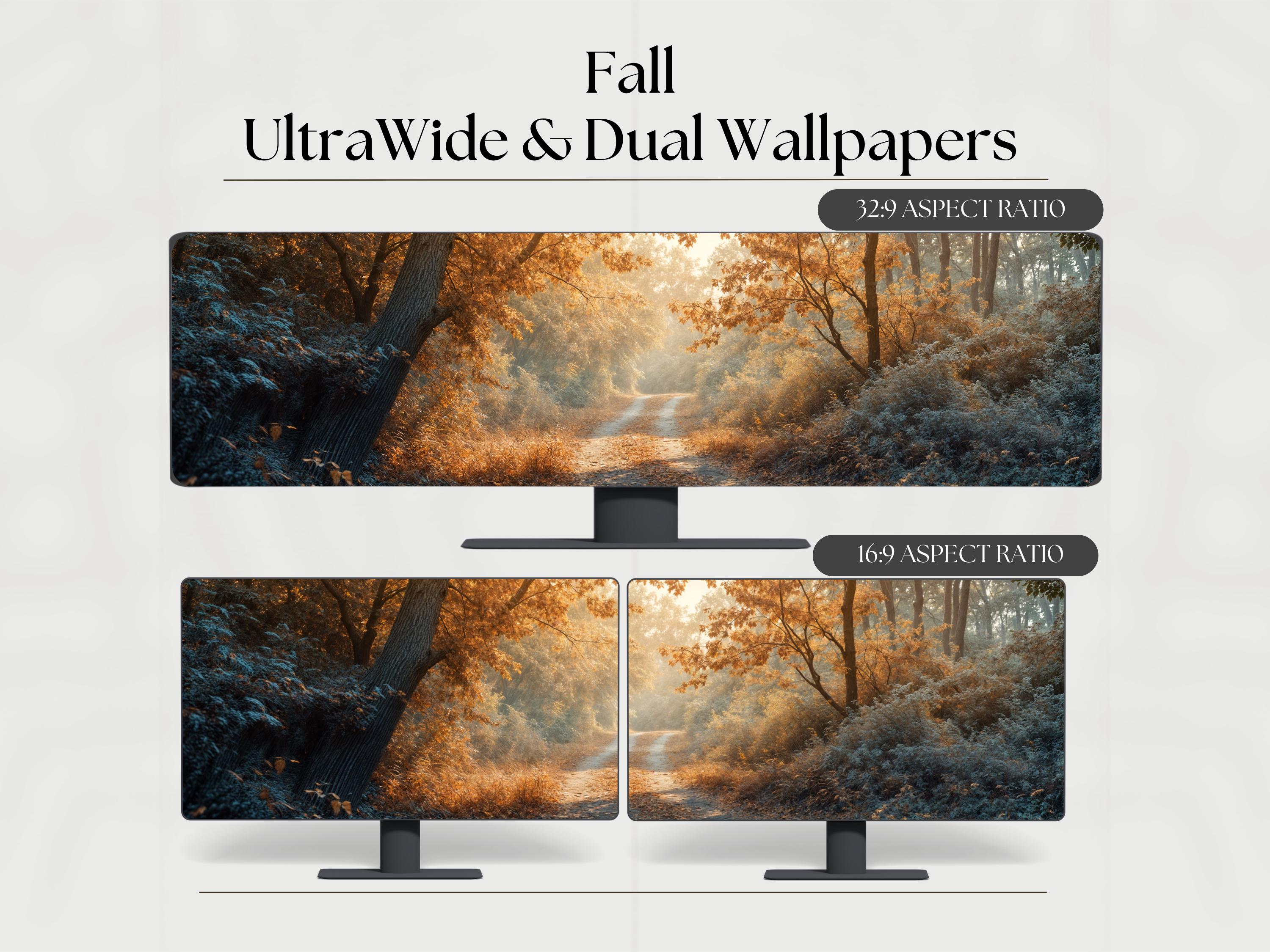 Fall Desktop Wallpaper for Ultrawide and Dual Monitors | 32x9 and 16x9 ...